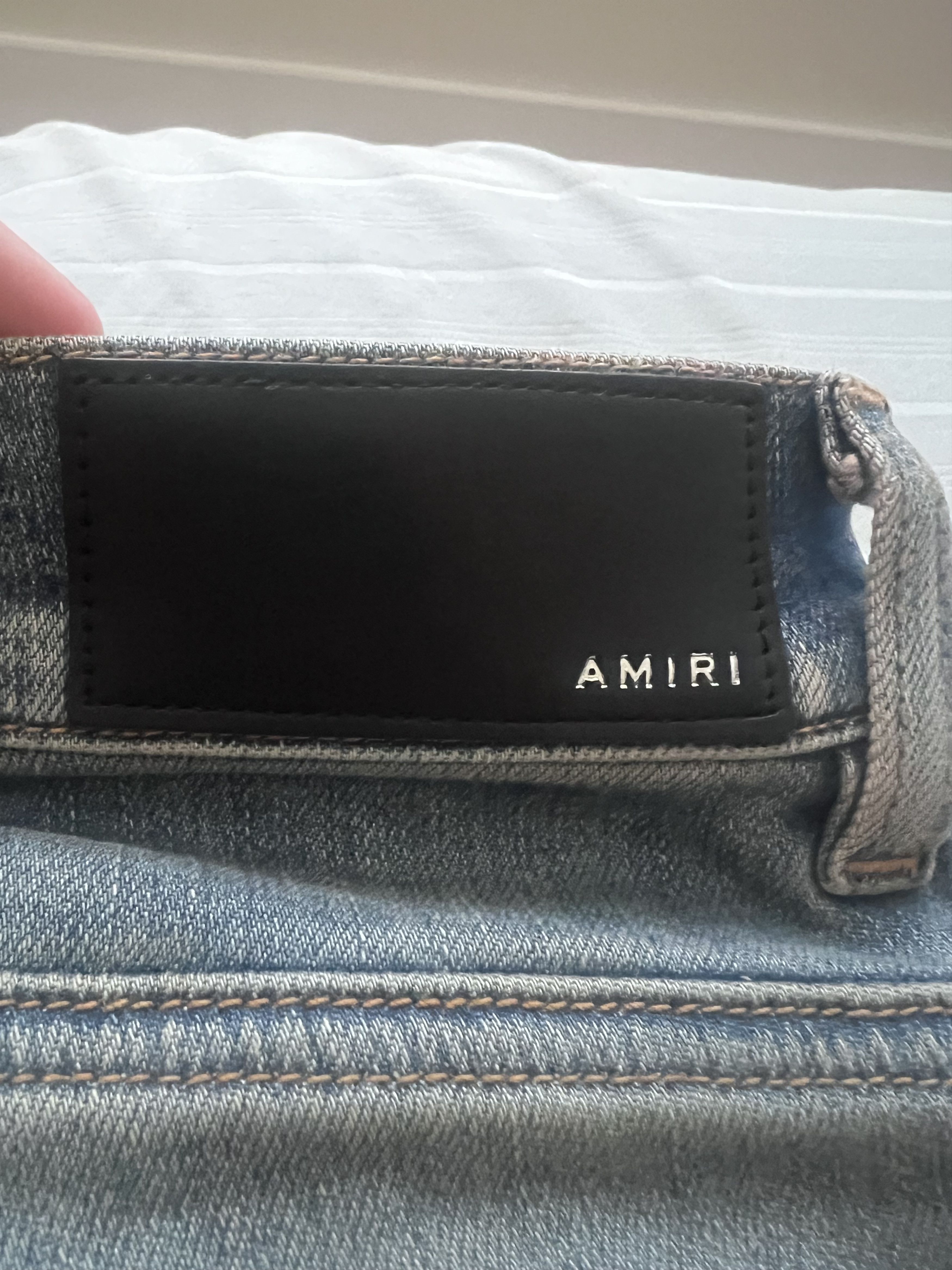 Amiri Amiri MX1 Orange Cracked Jeans | Grailed