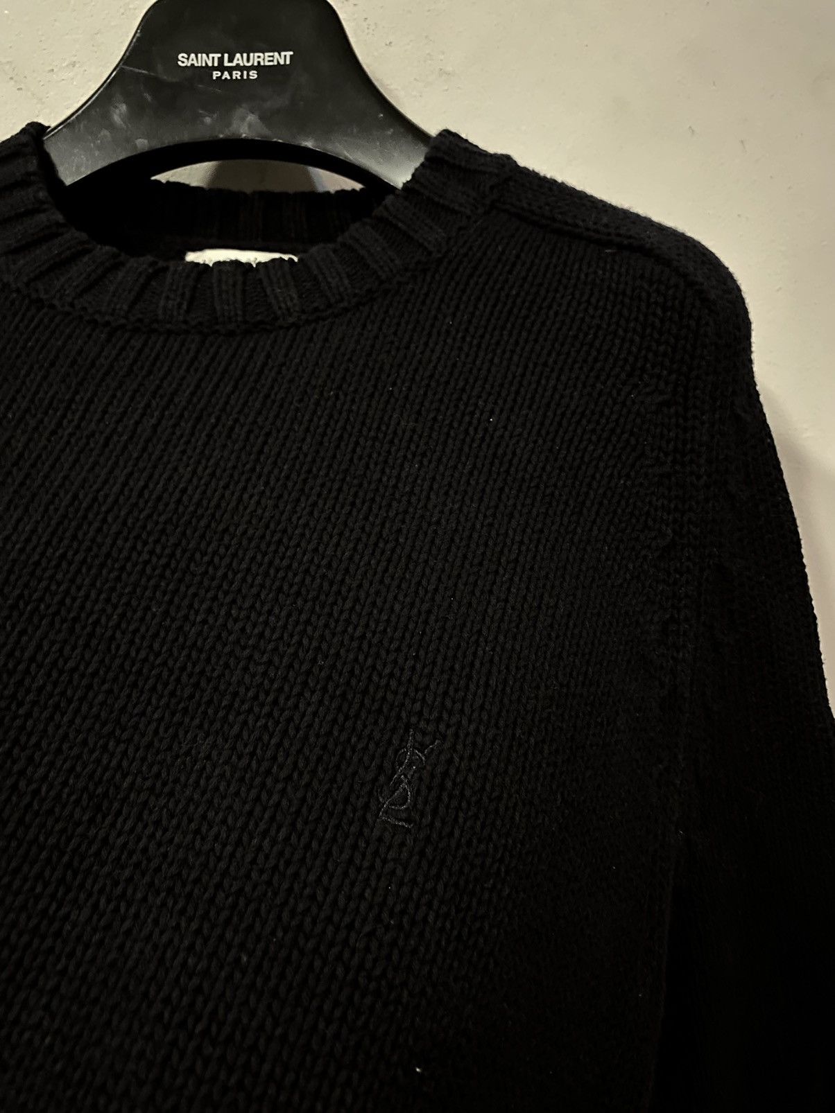 Vintage Heavy YSL Sweater Knit Black Thick | Grailed