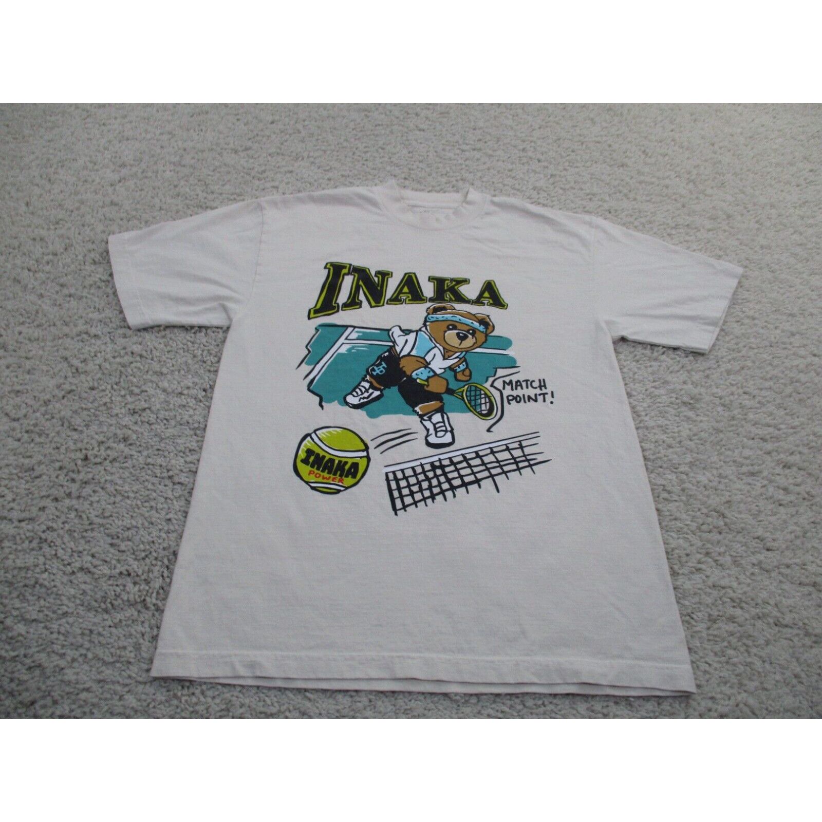 Logo 7 Inaka Shirt Mens Medium Beige Bear Logo Tennis Outdoor Gym ...
