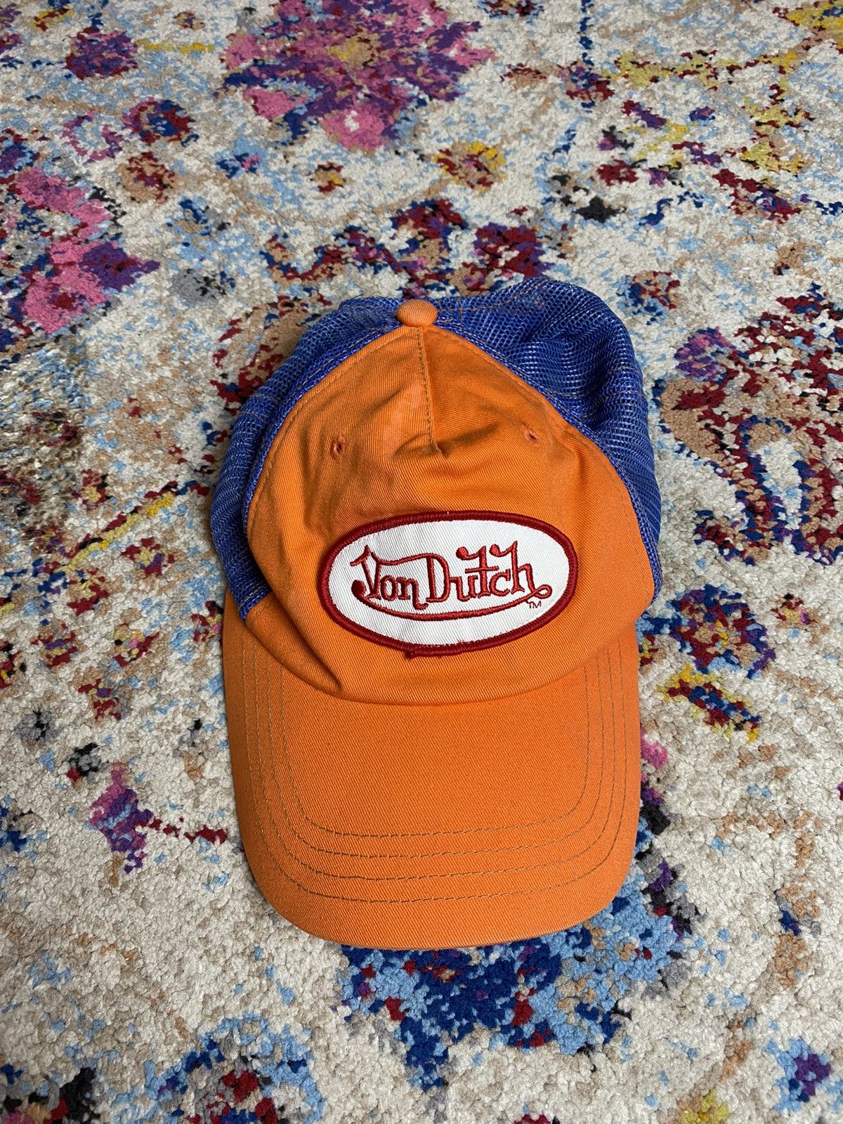 Vintage × Von Dutch Classic Von Dutch Emblems Orange/Blue Smapback hats ...