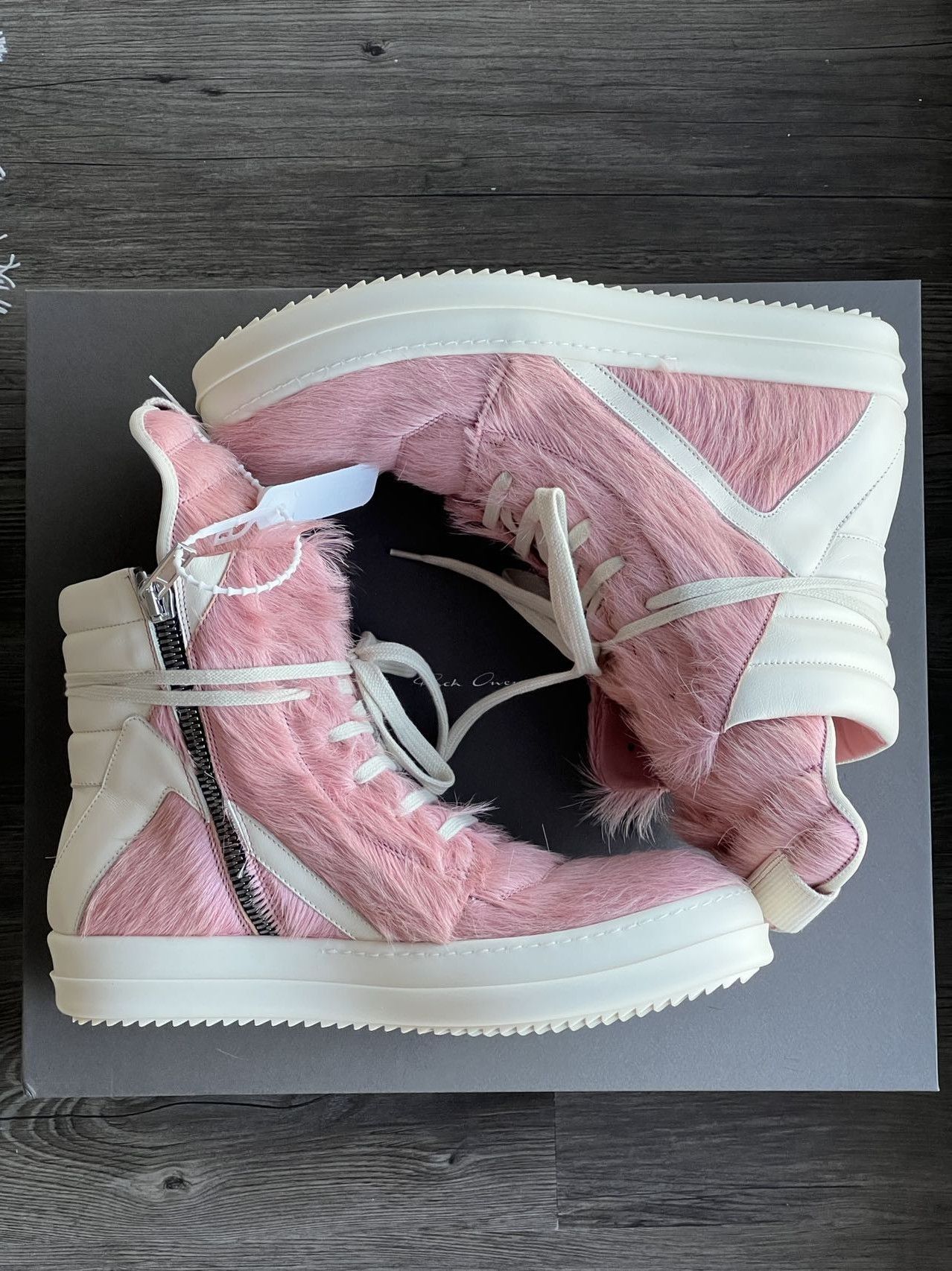Rick Owens Geobasket Pony Hair Dirty Pink | Grailed