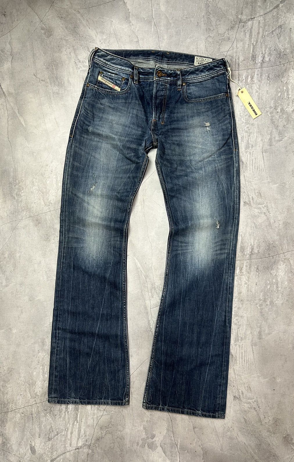 Designer × Diesel × Vintage Baggy VINTAGE DIESEL DISTRESS JEANS Faded ...