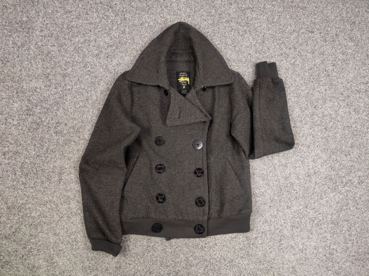 Streetwear × Stussy × Vintage Vintage Stussy Double Breasted Peacoat ...