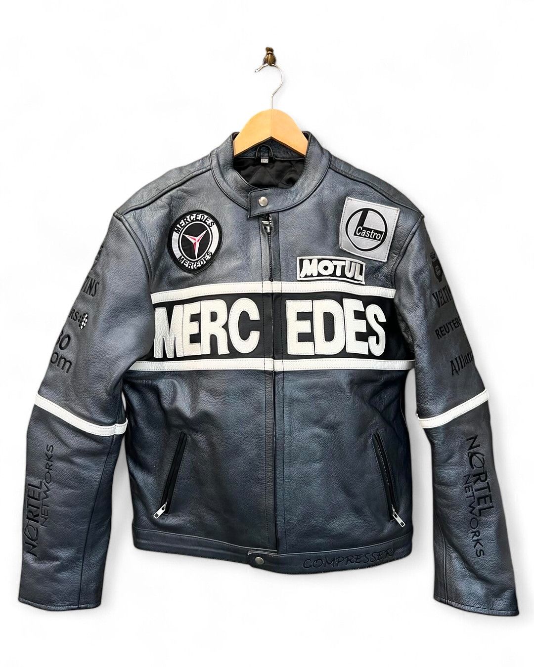 Leather Jacket × Mercedes Benz × Streetwear Mercedes motorcycle Racing ...