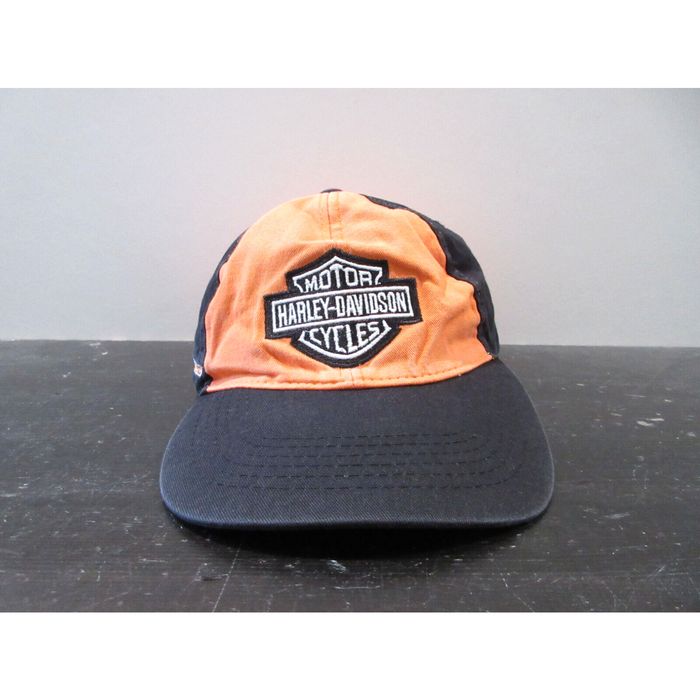 Harley Davidson Harley Davidson Hat Cap Strap Back Orange Black ...