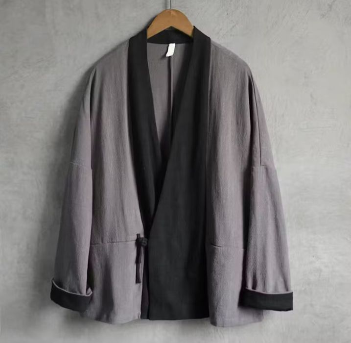 Custom Indigo Union Japan Grey Haori Flex Patchwork Noragi Jacket | Grailed