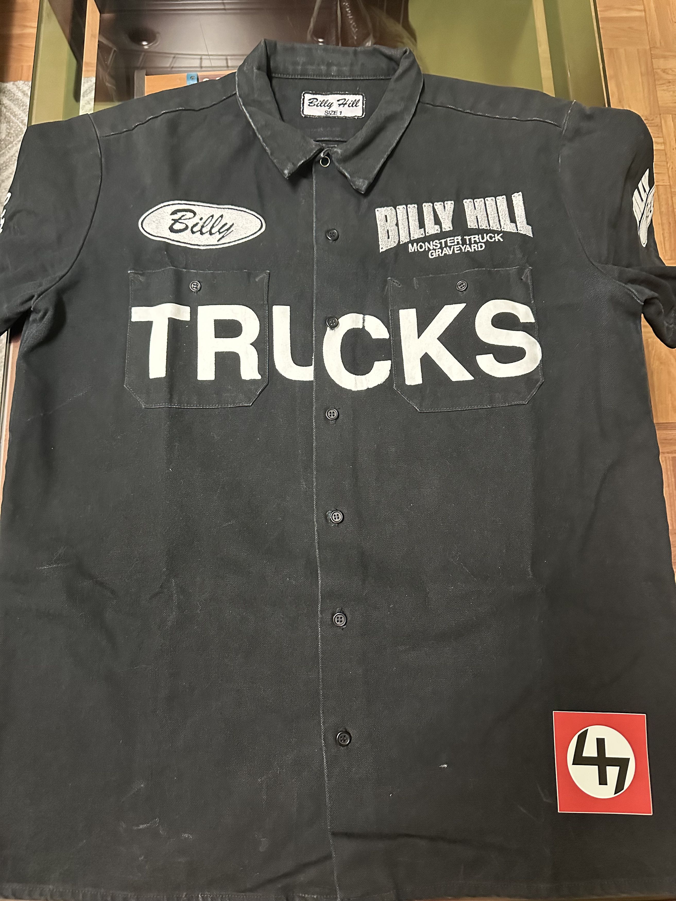 Billy Hill "Trucks" misprint mechanic shirt | Grailed