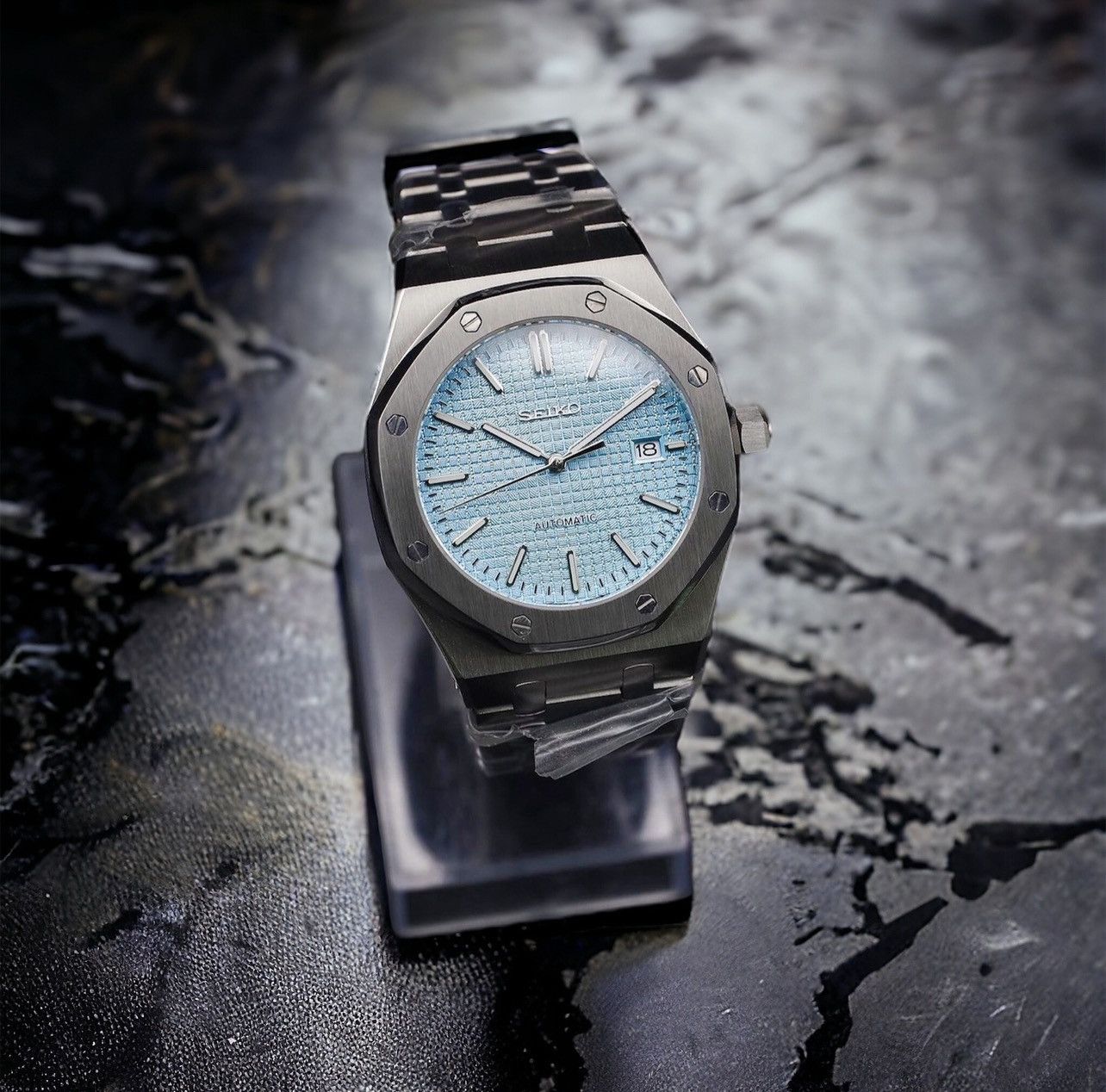 Seiko Seiko Royal Oak Light Blue Steel Automatic AP Style Watch | Grailed