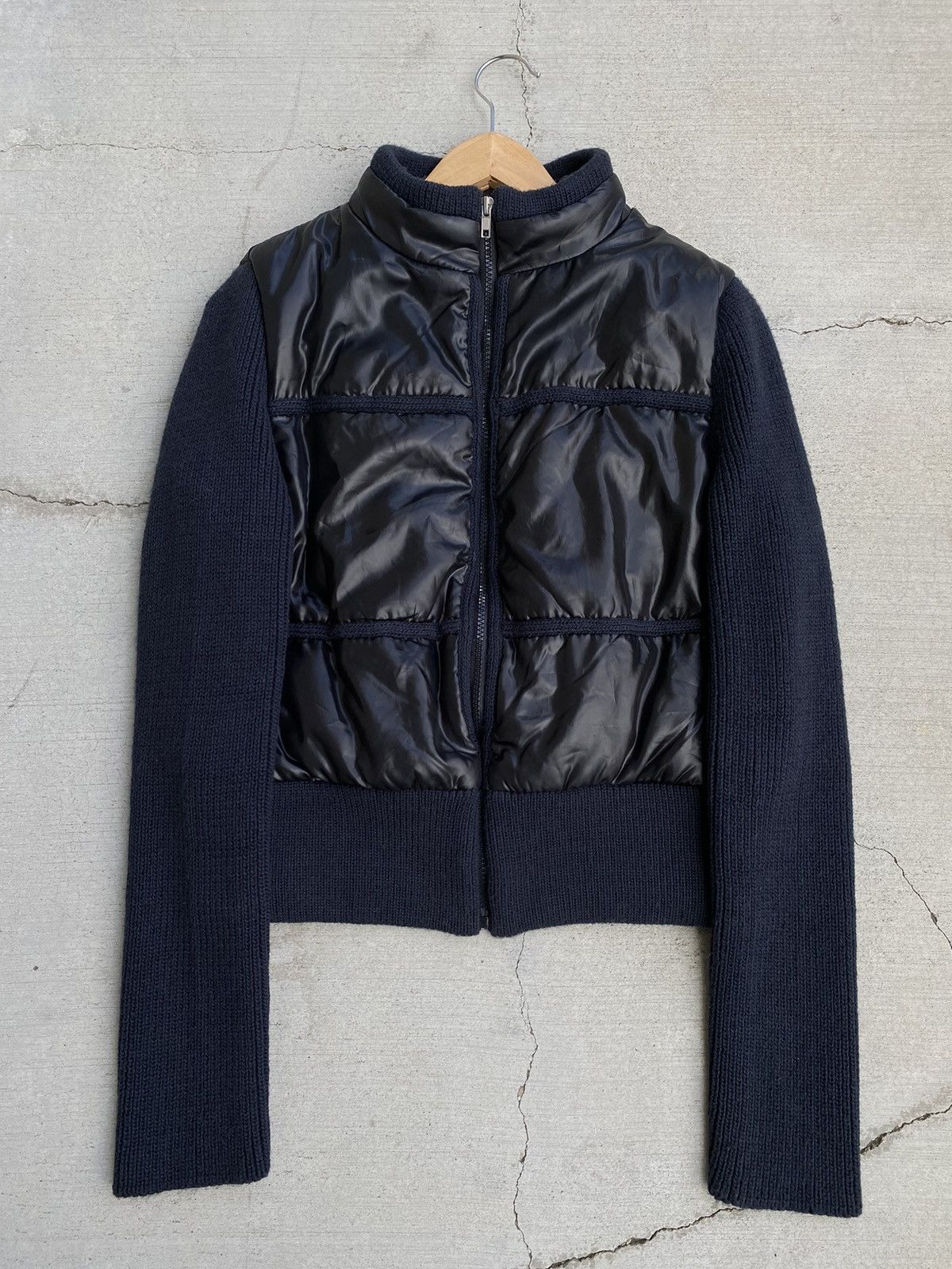 Archival Clothing Japanese Quilted Puffer Jacket Knit Sweater Zip Up ...