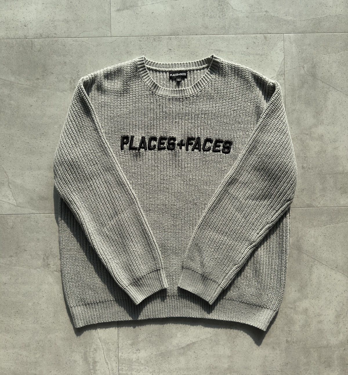 Places + Faces Heavy Knit Sweater - Frost Grey (XXL) | Grailed