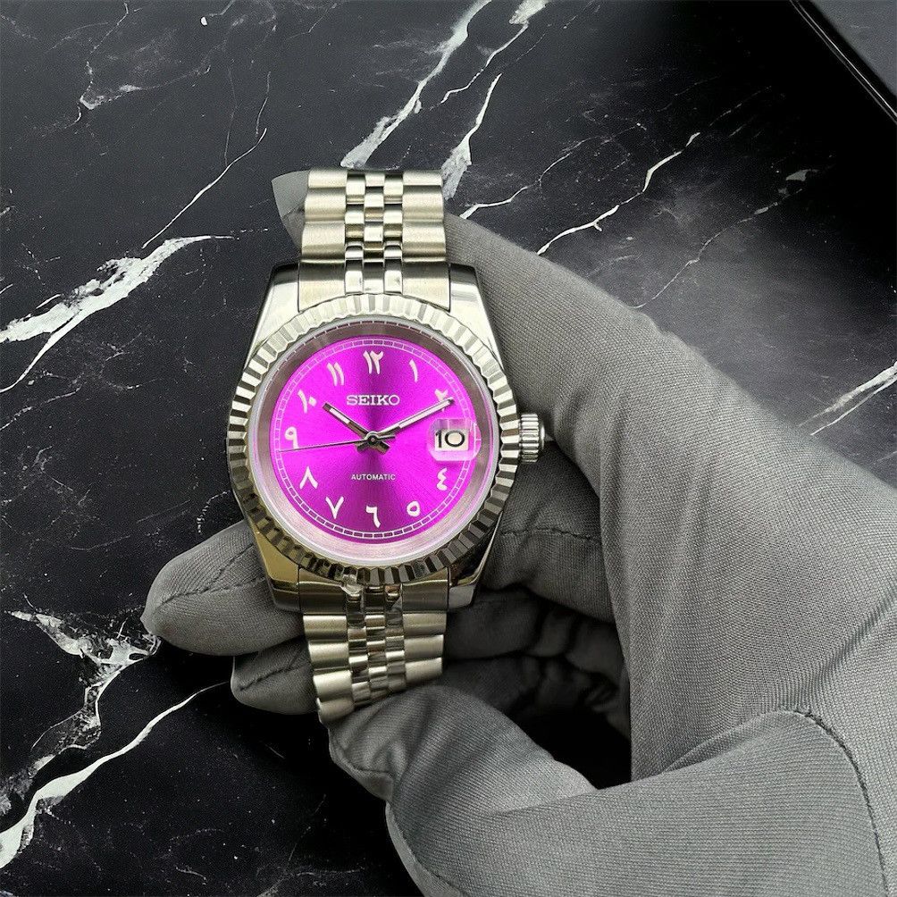 Seiko Seiko Mod Datejust Purple Arabic Dial 39mm Automatic Watch | Grailed
