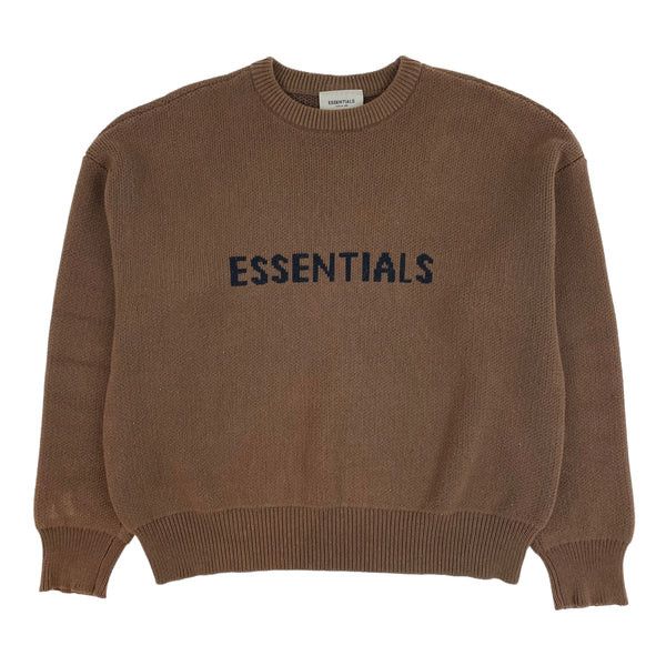Essentials FEAR OF GOD ESSENTIALS KNIT SWEATER BROWN | Grailed