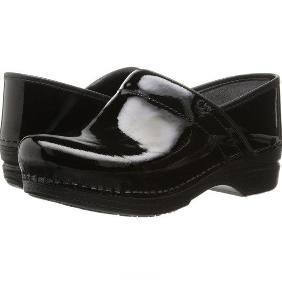 Dansko Dansko Professional XP Black Patent Leather Platform Clogs | Grailed