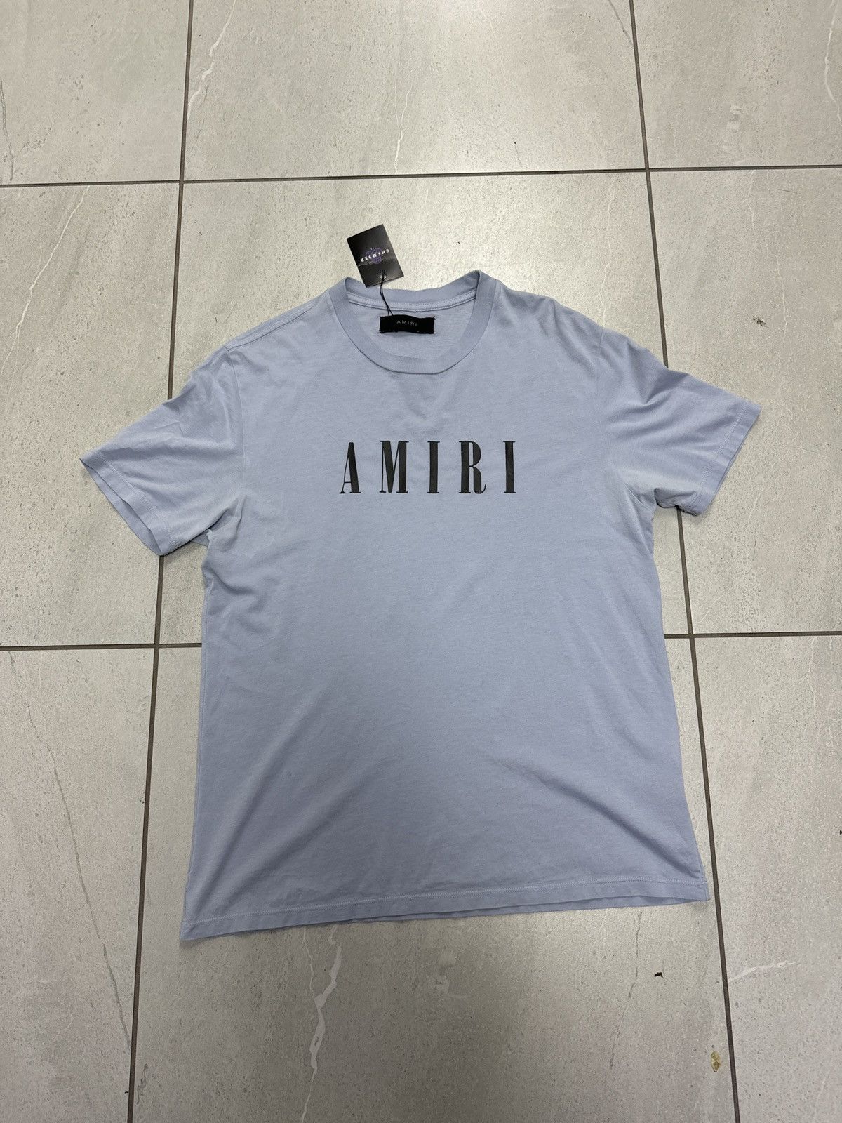 Amiri Amiri tee baby blue | Grailed
