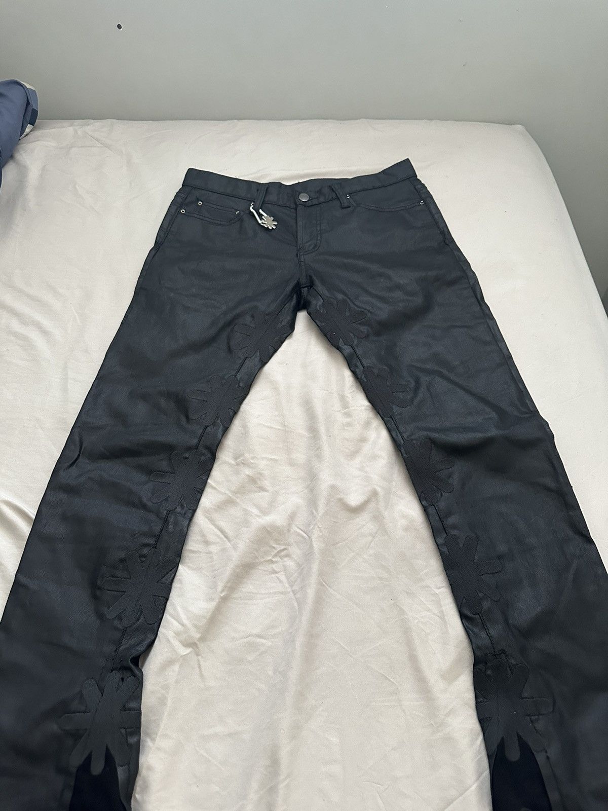 LOSTSHDWS Waxed sun logo denim black | Grailed