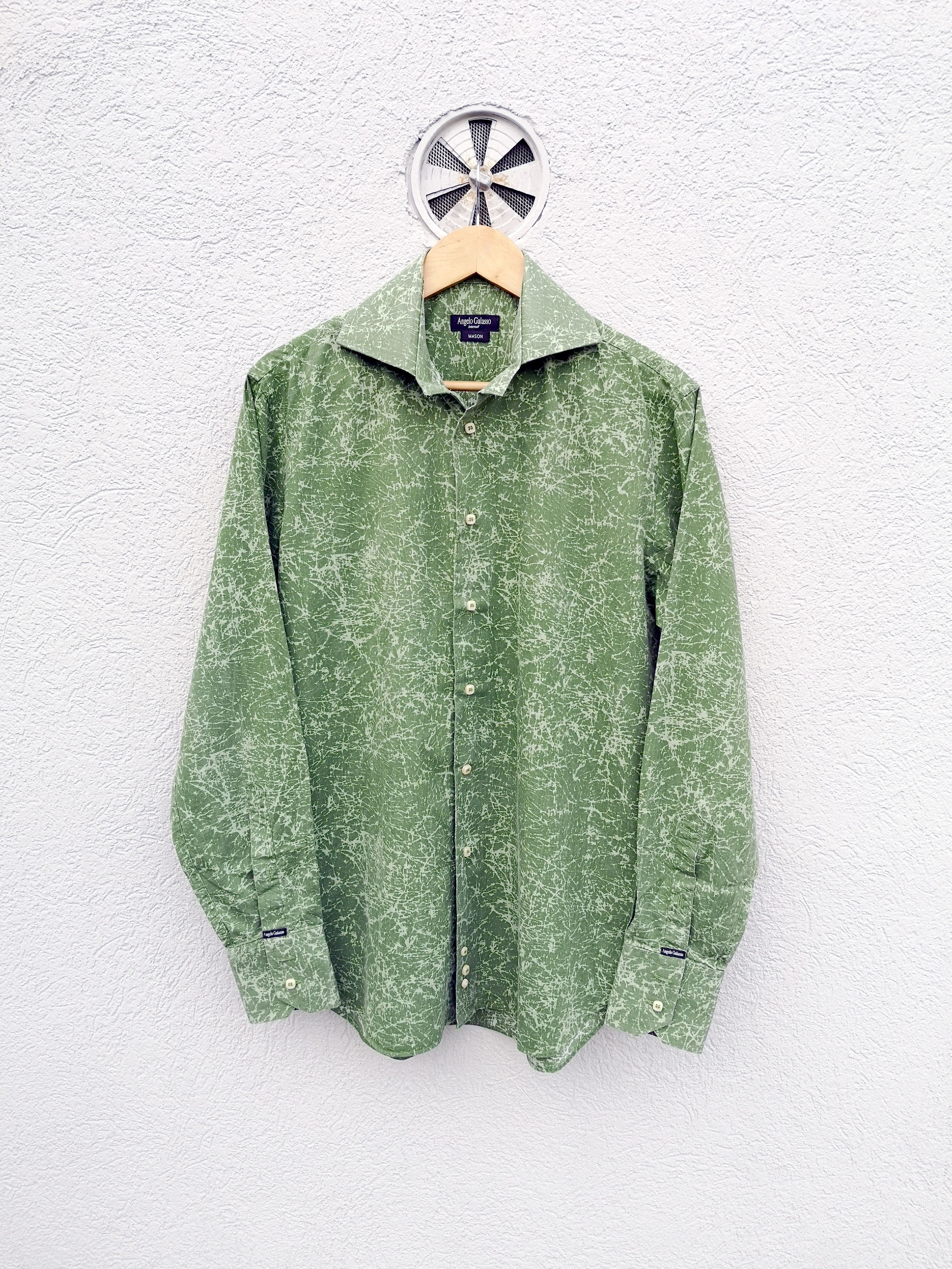 Rare Angelo Galasso Interno 8 Camouflage Shirt Green Camo Print | Grailed