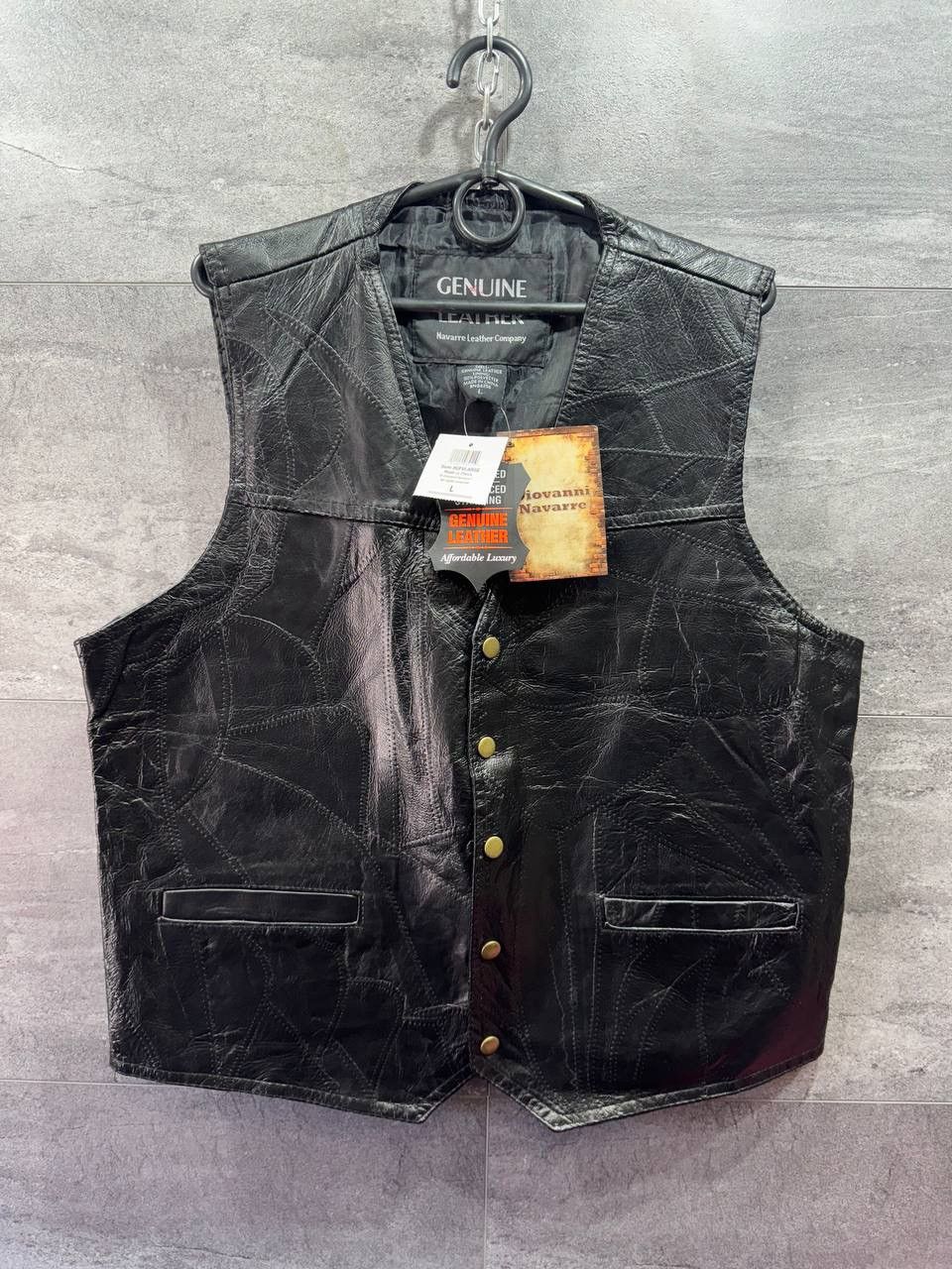 Vintage Giovanni Navarre Leather Biker Vest Jacket | Grailed
