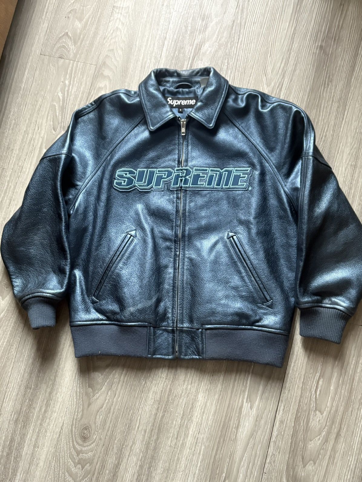 Marvel Comics × Supreme Supreme silver surfer leather jacket | Grailed