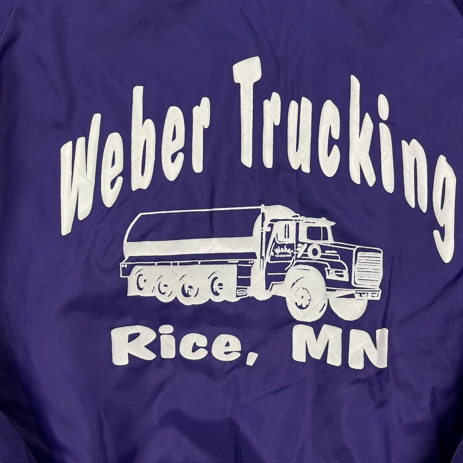 Holloway Vintage Weber Trucking Coat Satin Purple Construction Jacket ...
