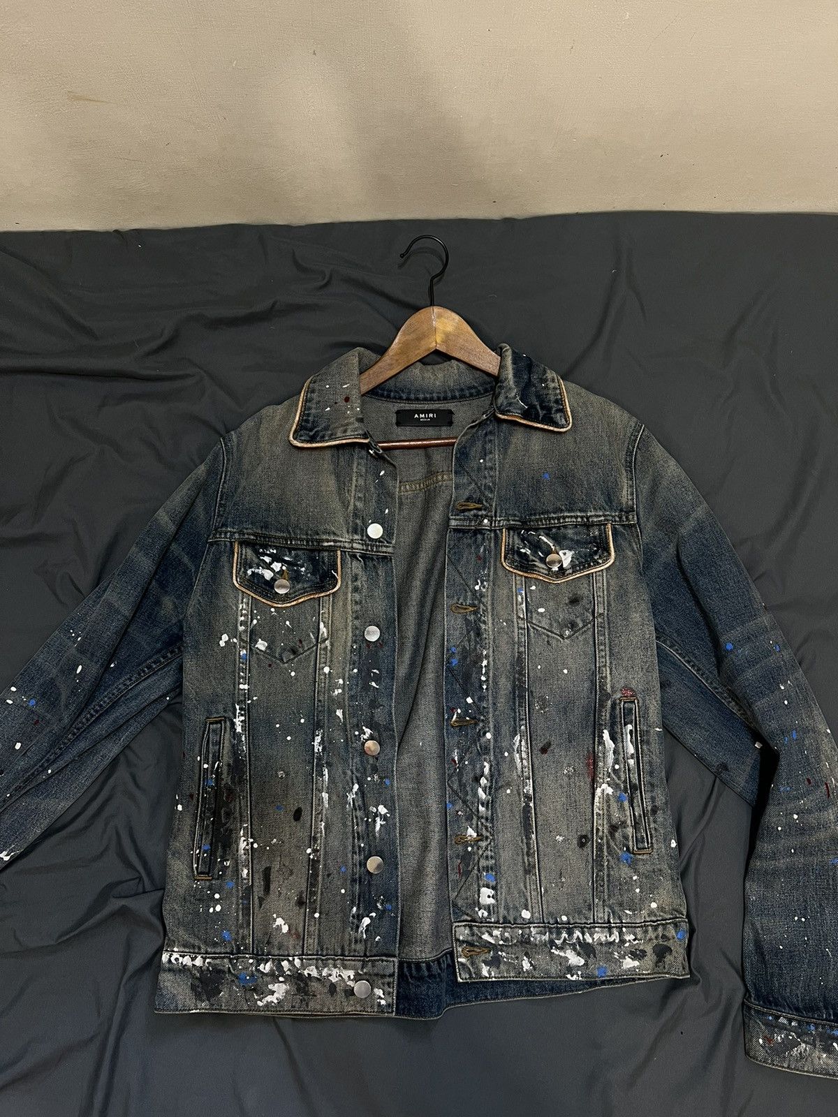 Amiri Amiri Paint Splattered Denim Jacket | Grailed