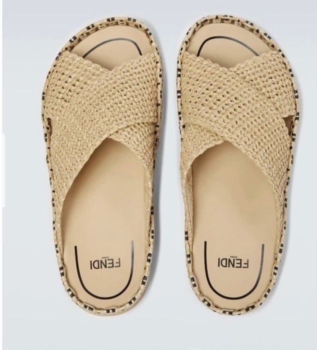 Fendi Fendi Raffia Slides | Grailed