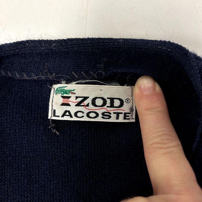 Izod 80's Izod Lacoste Blue KNIT Cardigan Alligator Logo Sweater | Grailed