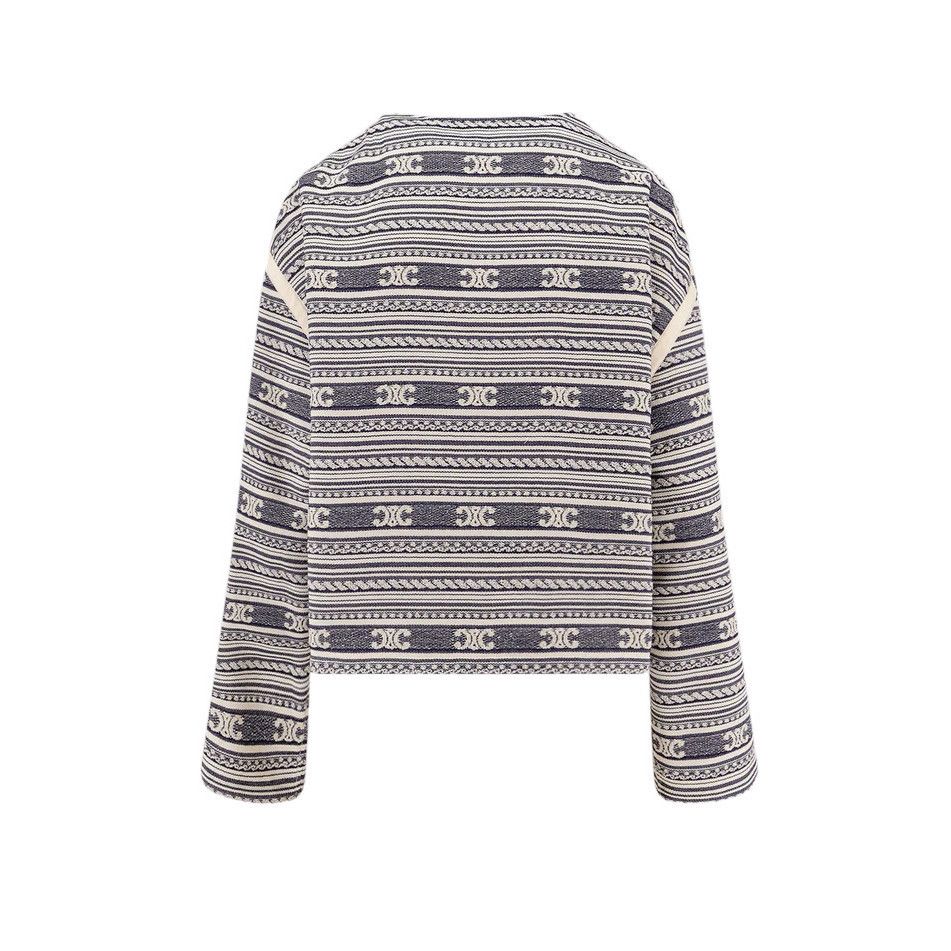 CELINE $3600 Ivoire/Marine Baja Cardigan Jacket New & Authen