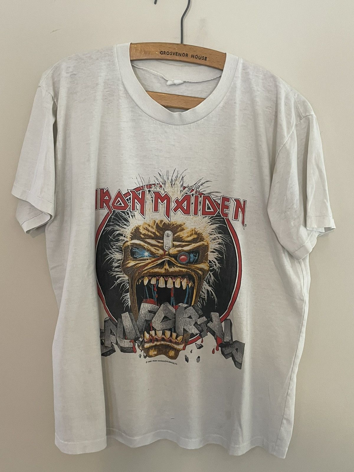 Iron Maiden × Vintage vintage 88 Iron Maiden California tour shirt ...