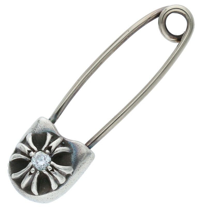 Chrome Hearts Chrome Hearts Safety Pin Diamond Silver Necklace | Grailed