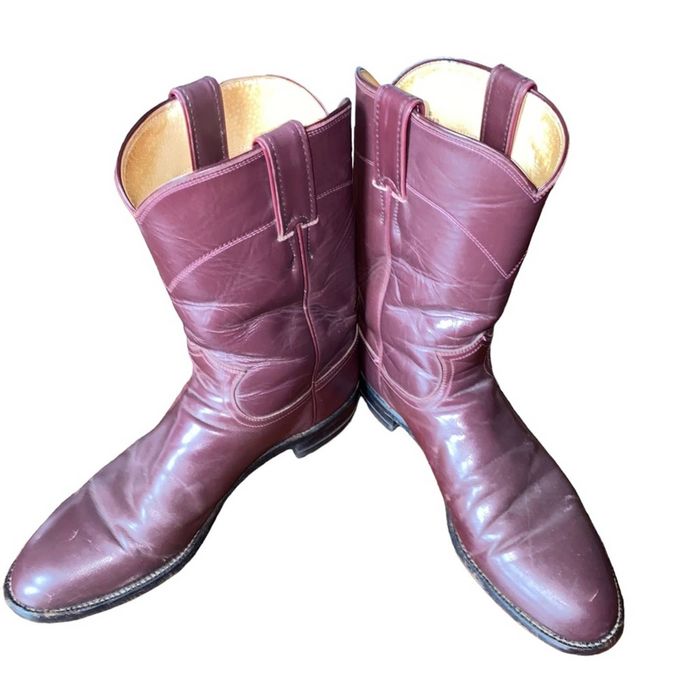 Justin Boots Justin Leather Western Cowboy Boots Style #3037 size 9.5B ...