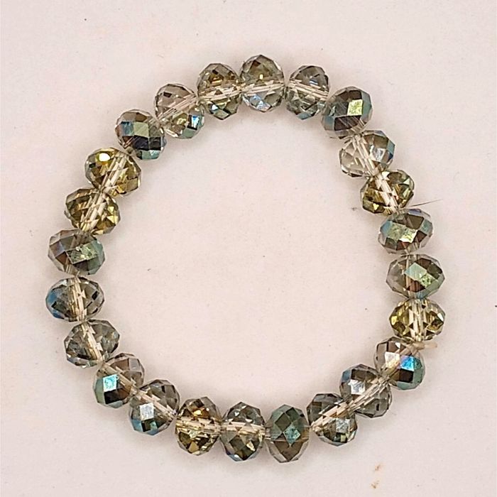 Vintage Vintage 1960 Bluish Aroura Borealis Faceted Crystal Bead Bra ...