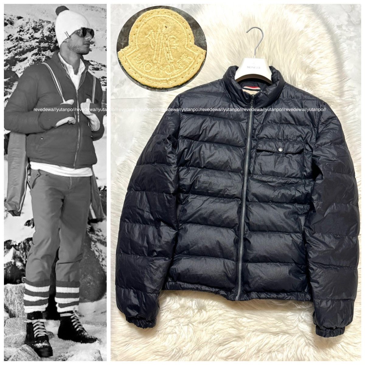 Moncler Catalog Model Moncler White Patch V BETU Down Jacket Black | Grailed