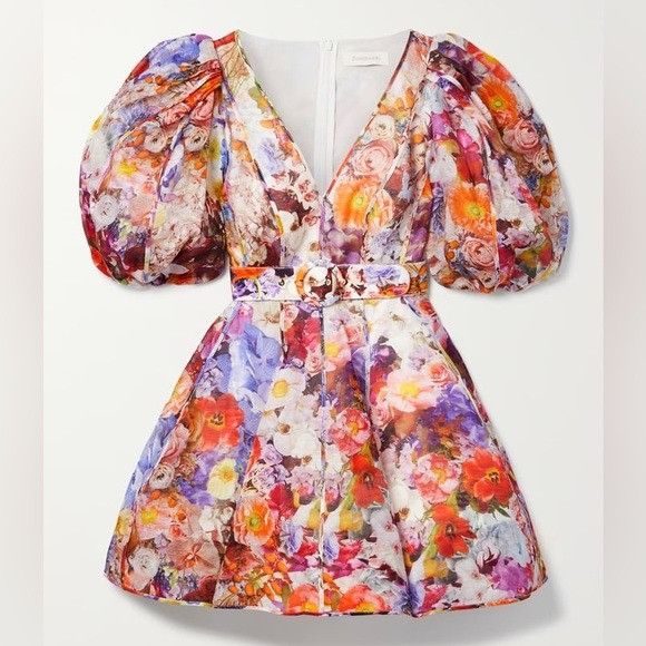 Zimmermann Zimmerman Prima Belted Pleated Floral-print Linen And Silk-b ...