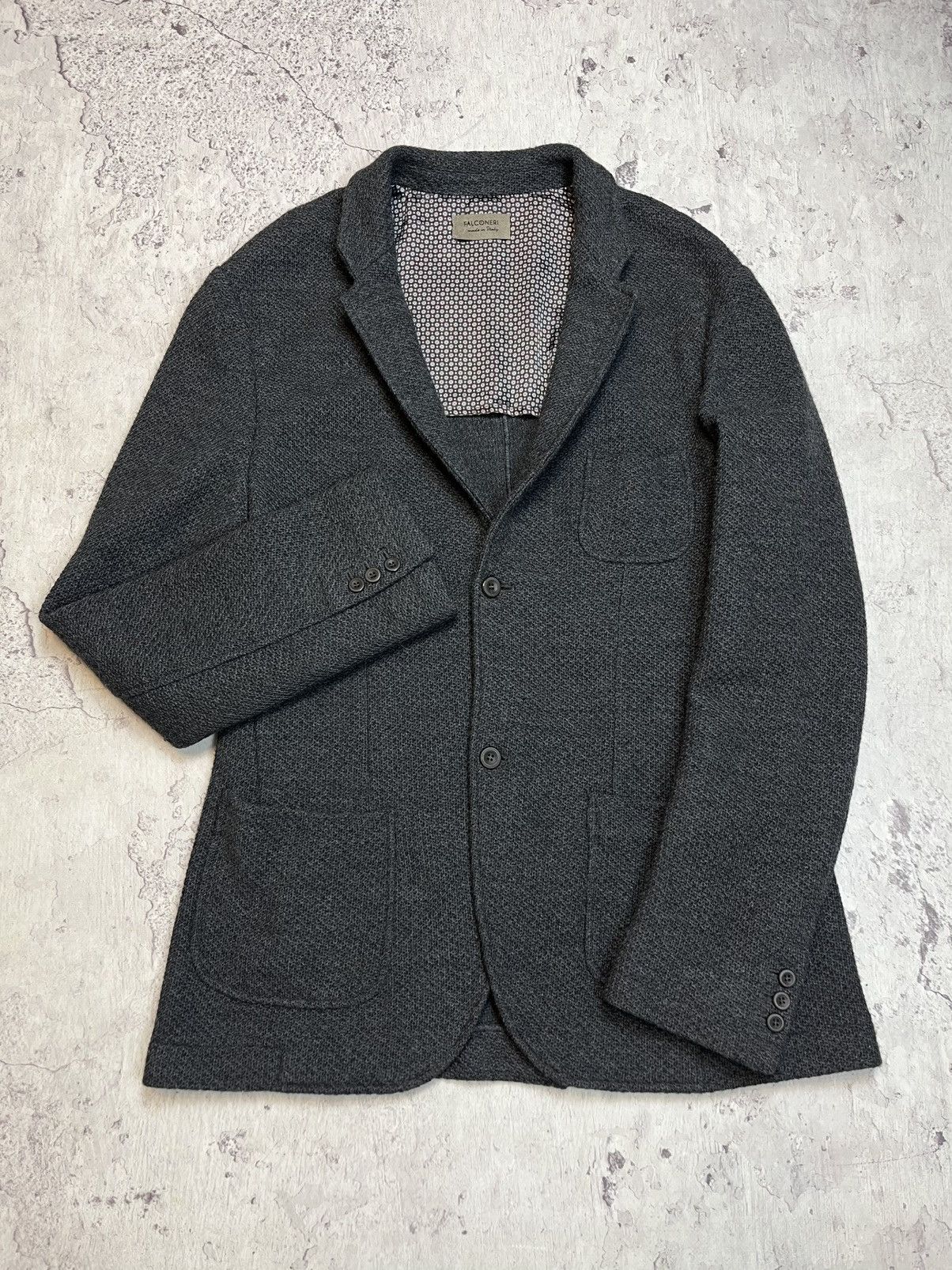 Designer × Italian Designers × Luxury Men’s Falconeri Textured Grey ...