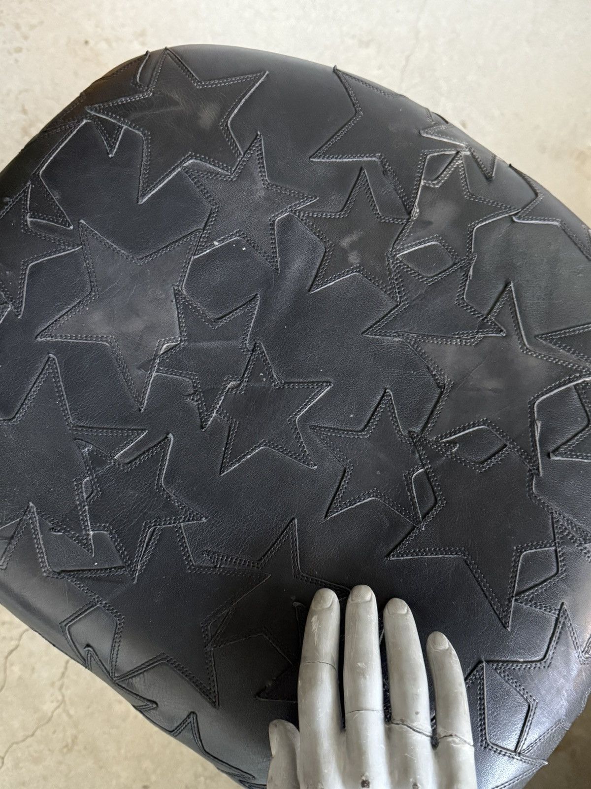 Chrome Hearts CHROME HEARTS LEATHER 35 STAR PATCH FURNITURE STOOL CHAIR ...
