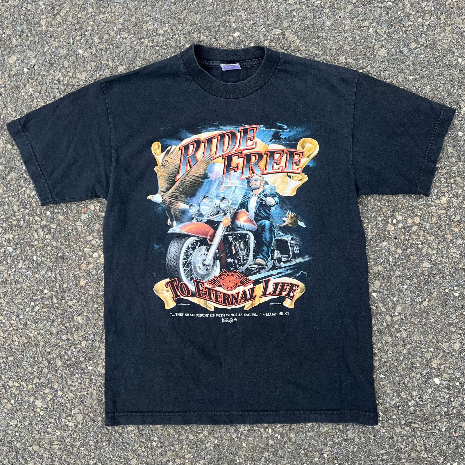 Streetwear × Vintage Vintage Jesus biker motorcycle graphic t shirt ...