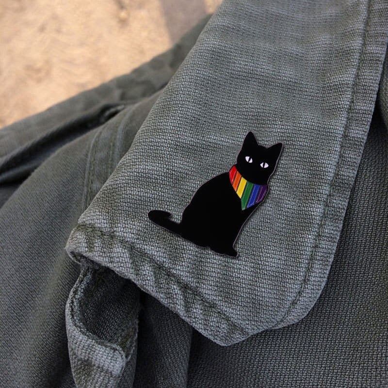 Pins Black Rainbow LGBT Pride Cat Enamel Pins 55-1 | Grailed