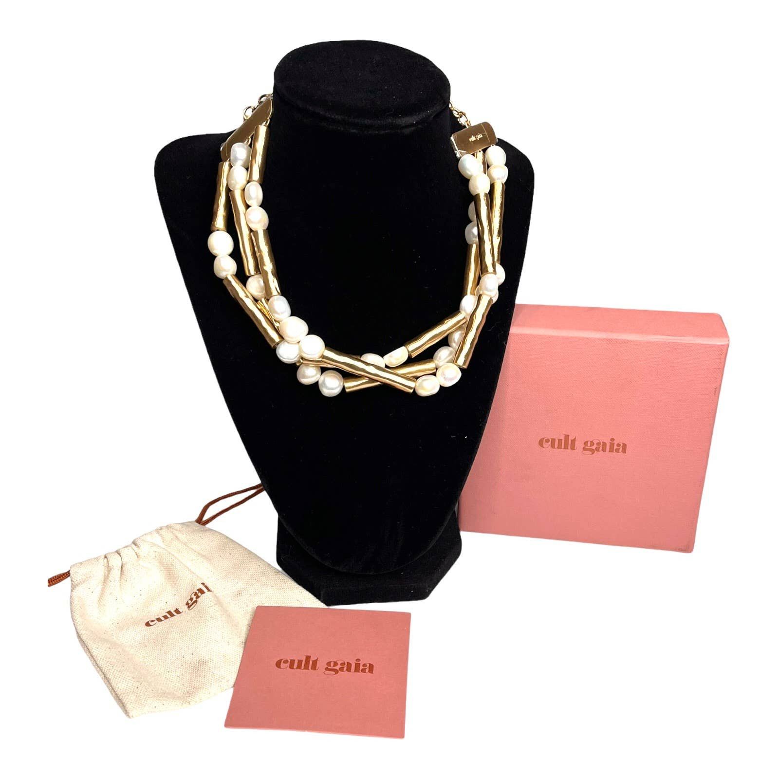 Cult Gaia NEW Cult Gaia Zabelle Baroque Pearl CHOKER NECKLACE 18" Box ...