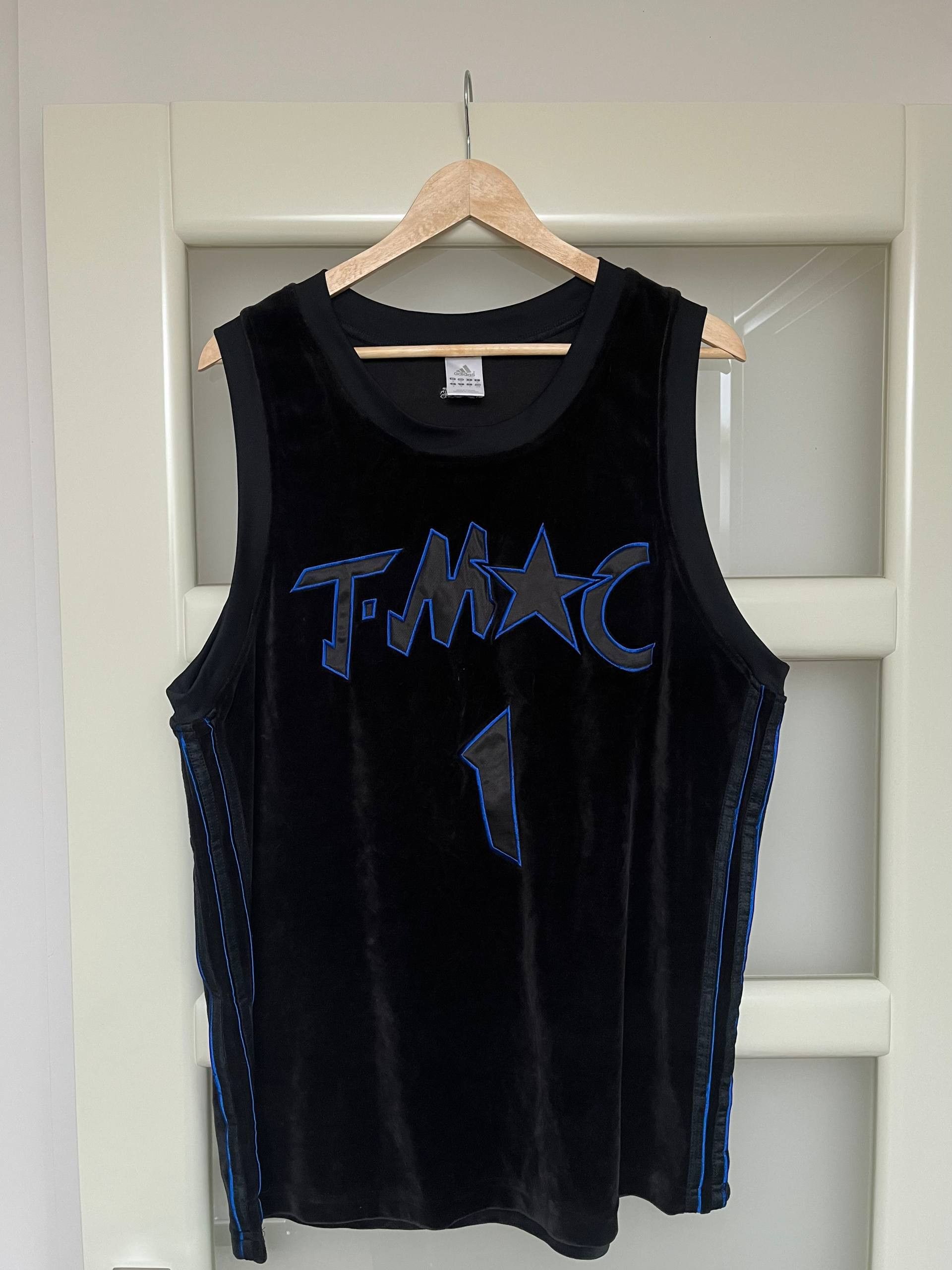 Adidas Tracy McGrady Vintage 2000s Adidas Jersey Velour Black | Grailed