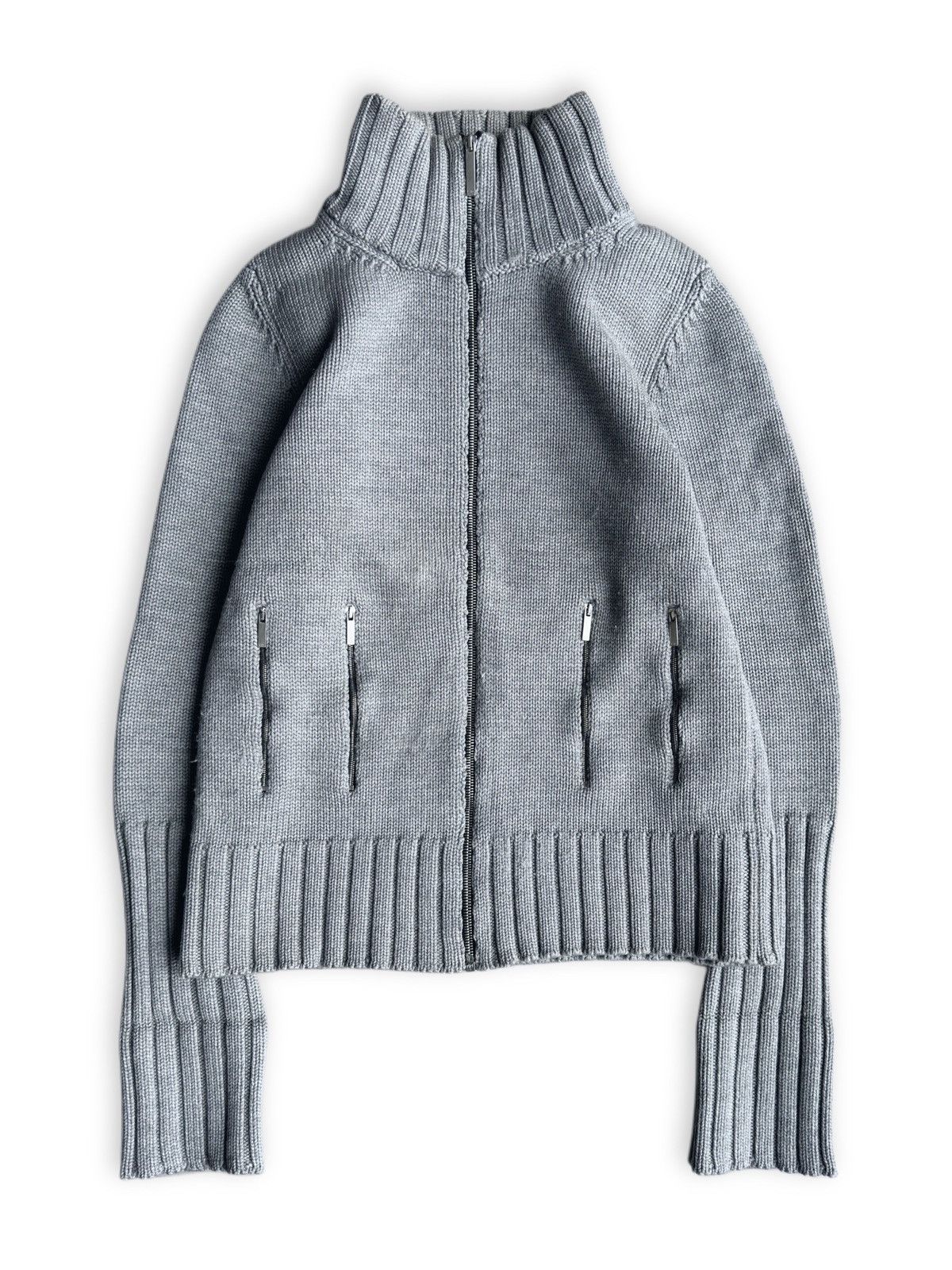 Dior × Hedi Slimane Dior Homme AW02 “Reflection” Double Zipper Knit ...