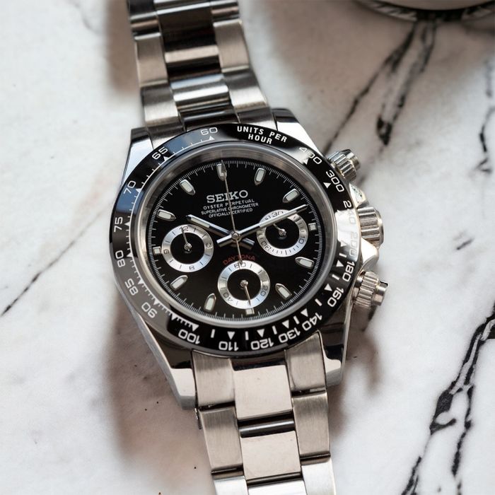 Seiko Seiko Mod Daytona Black Panda Stainless Steel Luxury Watch | Grailed