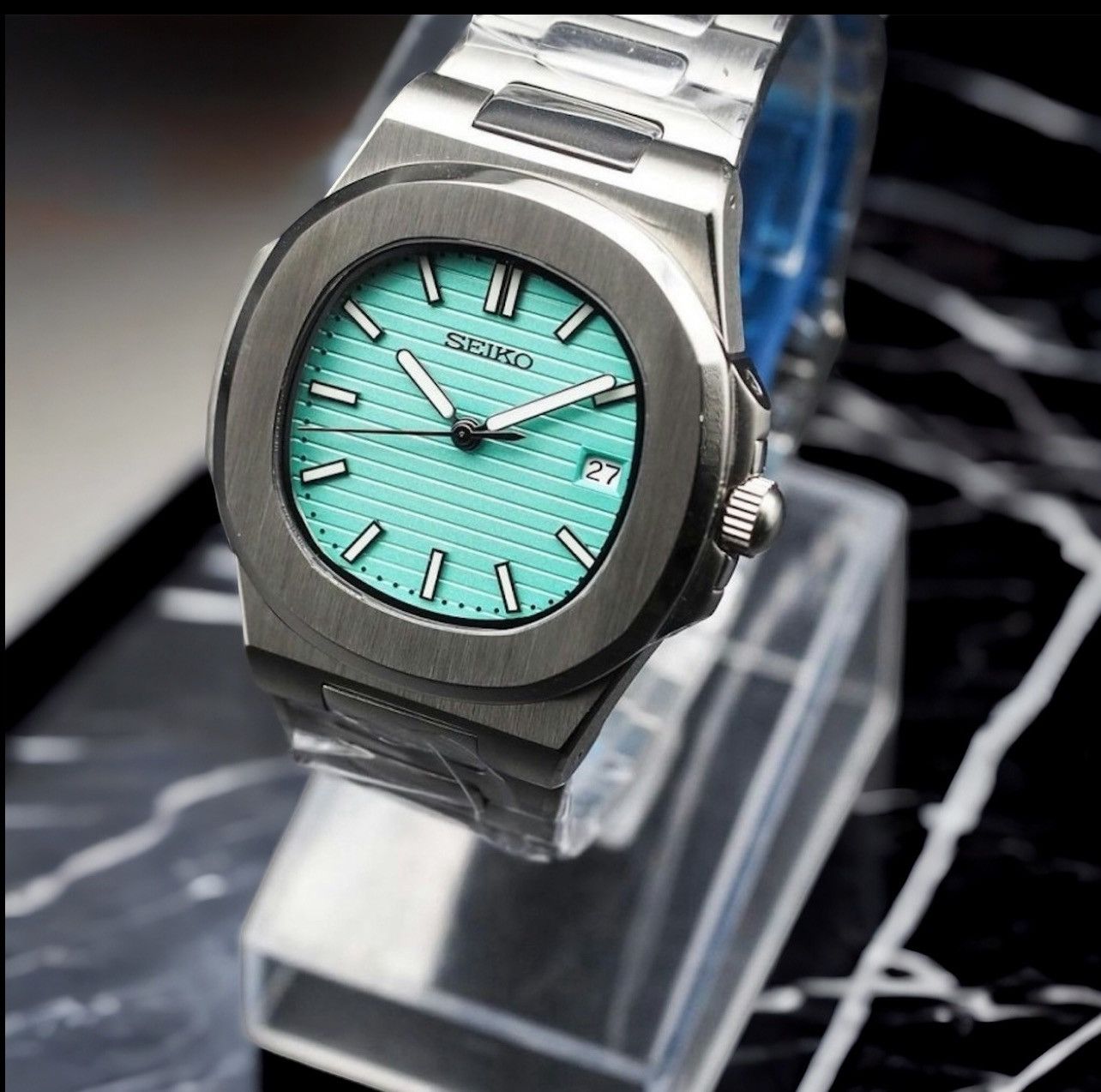 Seiko Seiko Nautilus Tiffany Dial Turquoise Steel Automatic Watch | Grailed