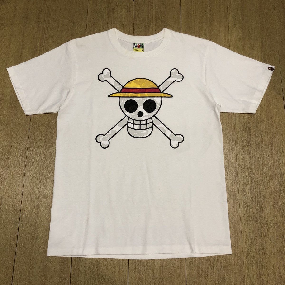 Bape × One Piece BAPE x One Piece Straw Hat Jolly Roger Tee | Grailed