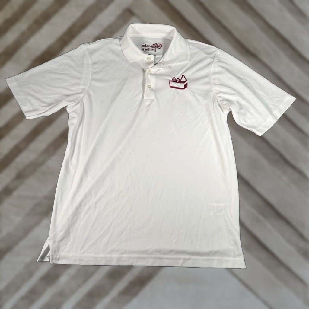 Vintage Cheesecake Factory Polo Shirt Mens Medium White Short Sleeve ...
