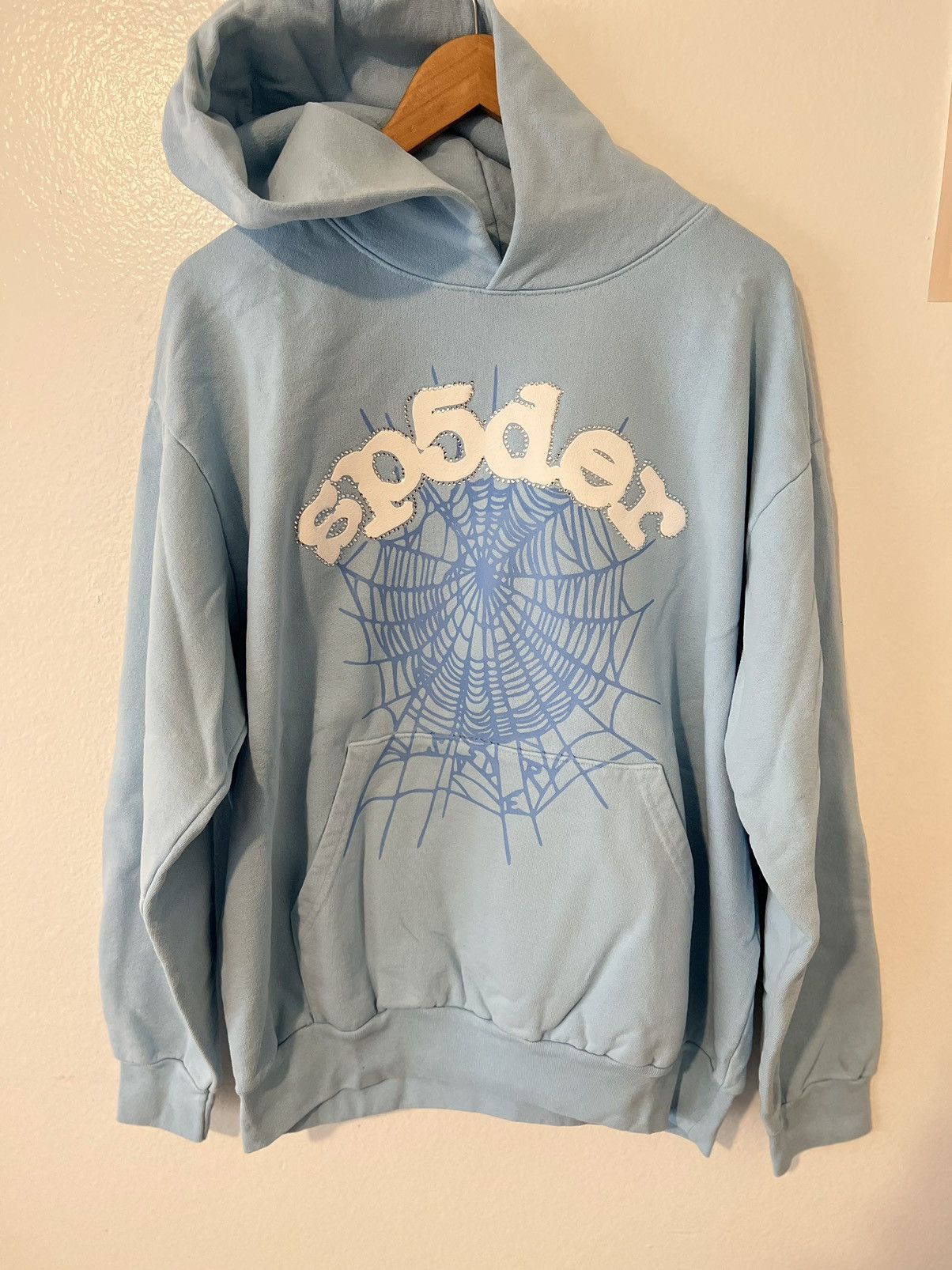 Sp5der Sp5der web hoodie sky blue brand new XL | Grailed