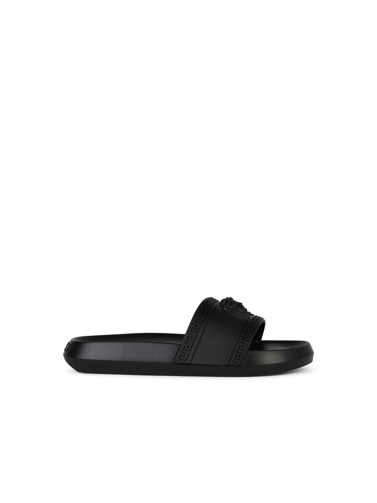Versace Versace Black Rubber Slippers | Grailed