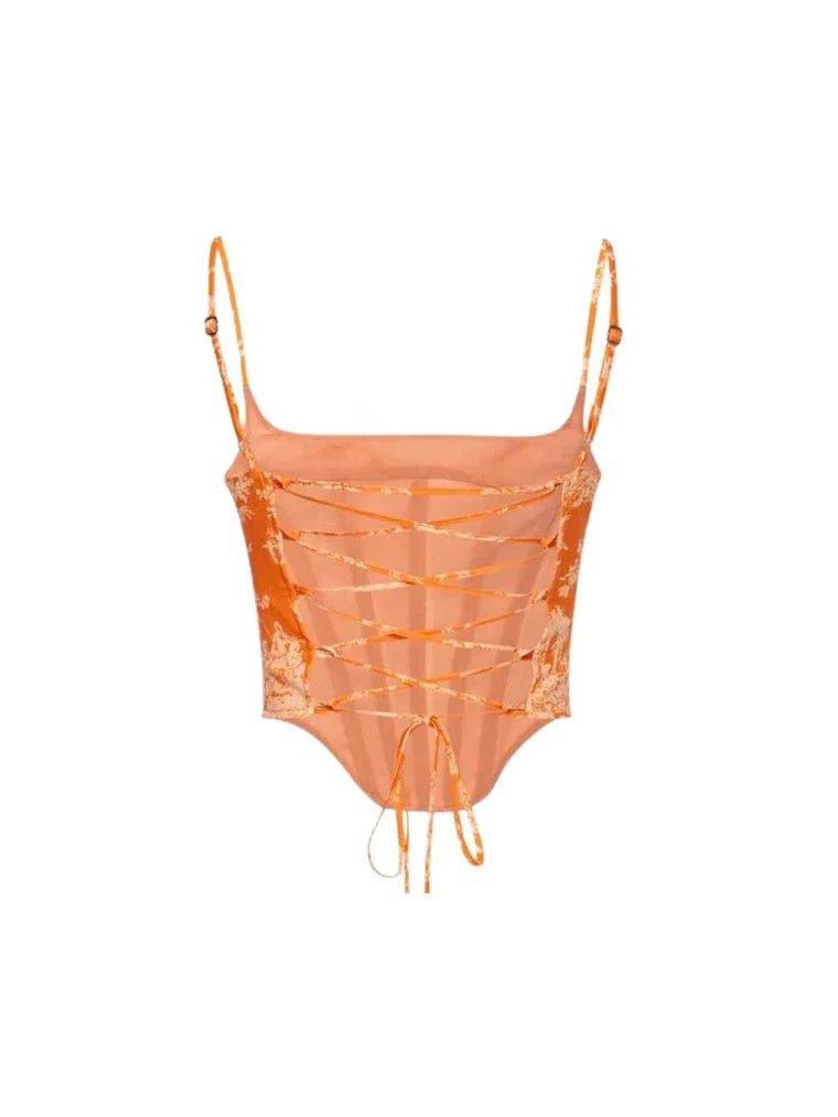 Miaou o1mle0425 Venus Corset Clementine Toile in Orange & White | Grailed
