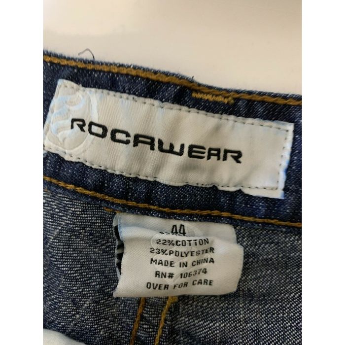 Rocawear Roca Wear Mens Jeans 44 x 32 Embroidered Design Dark Wash Em ...