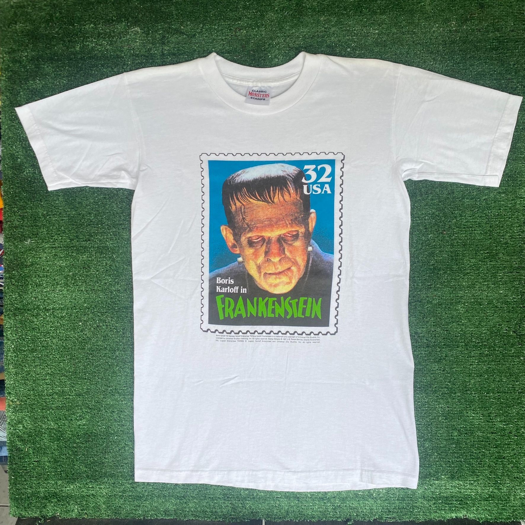 Vintage Vintage 90s Frankenstein Shirt Horror Movie Monster Stamp Te ...