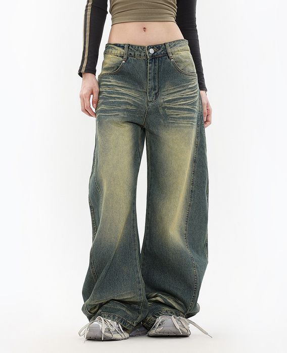 Streetwear Gradient Baggy Denim Jeans | Grailed